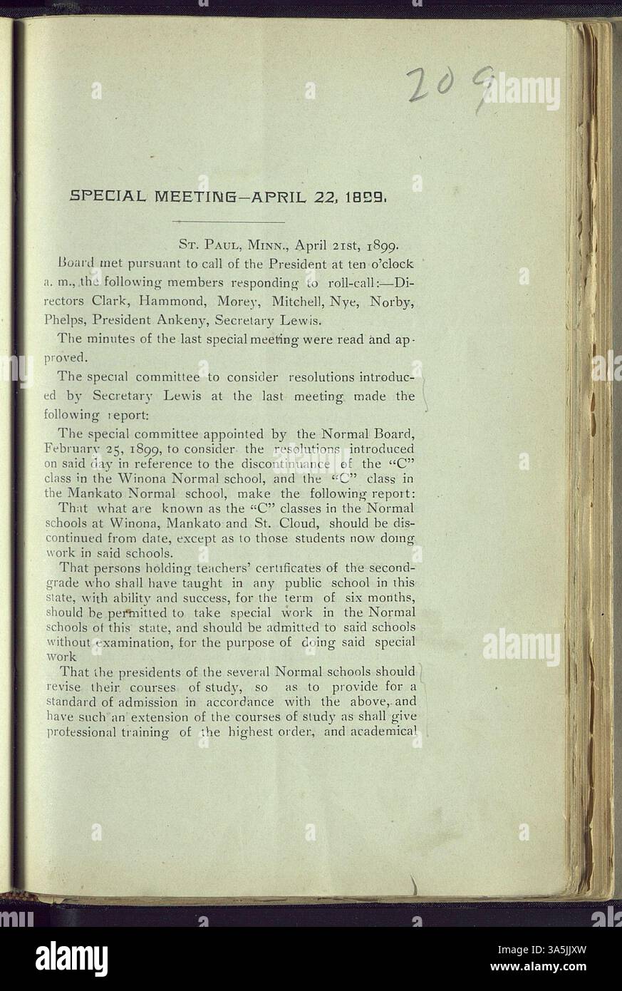 This publication includes records from the State Normal Board, focusing ...