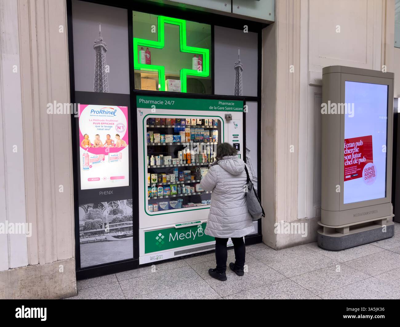 Discovering convenience at a medicine vending machine near the Eiffel ...