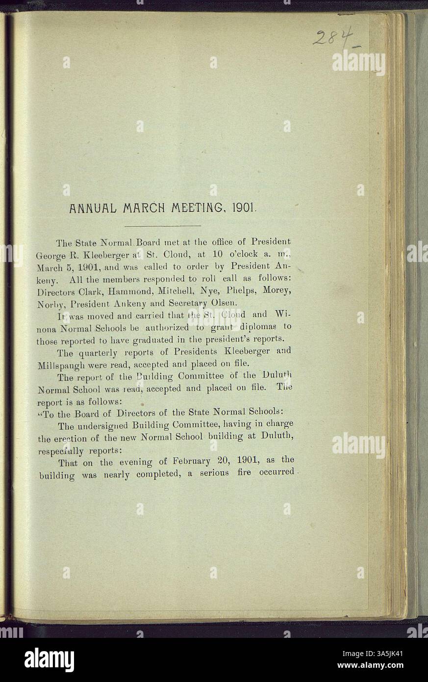 The minutes of the State Normal Board document the growth of Minnesota ...