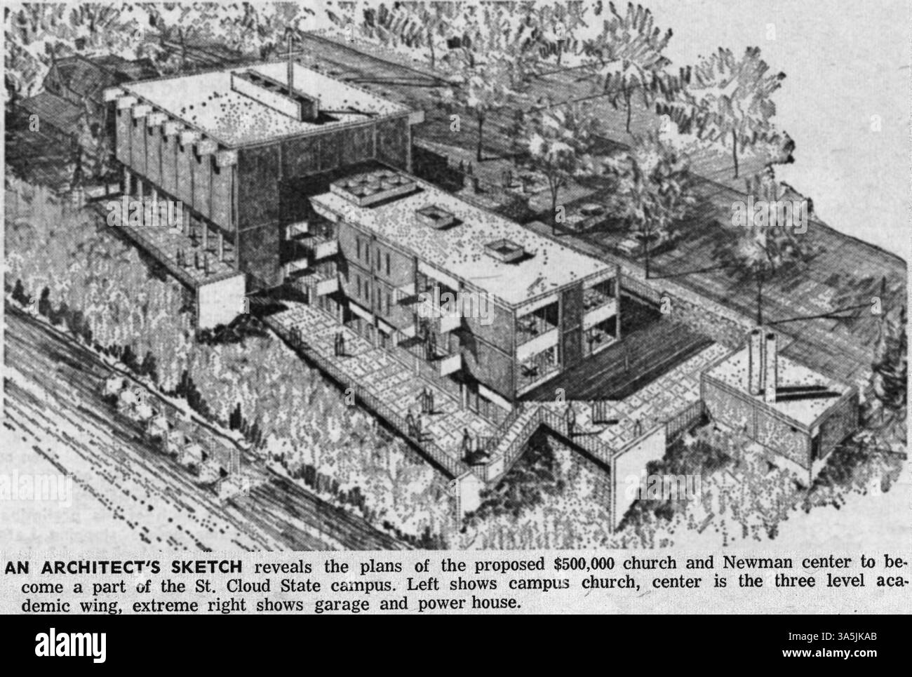 An architects drawing depicting the exterior design of the newm hi-res ...