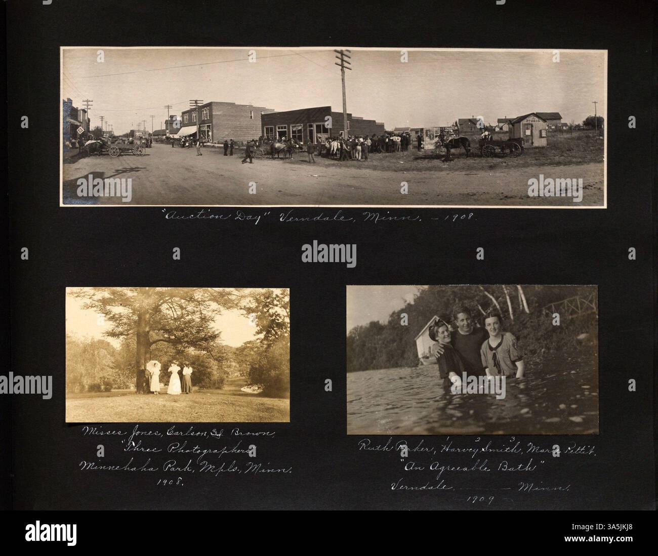 Andrew Lindgren's photograph album, created between 1906-1909, captures scenes of St. Cloud ...