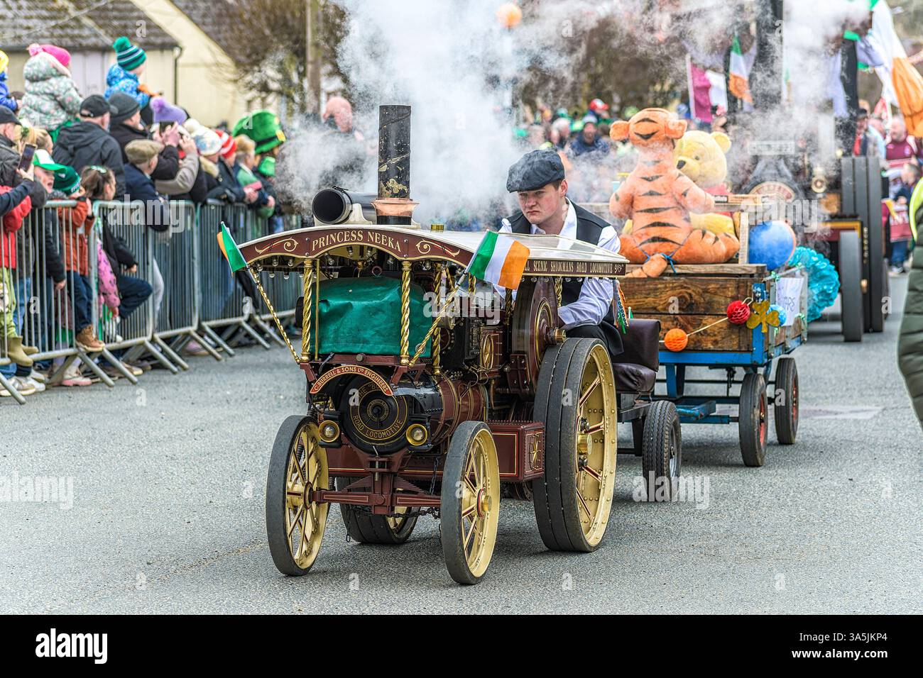 St. Patrick Parade. Coolgreany, Ireland. 2025 A vintage steam engine ...