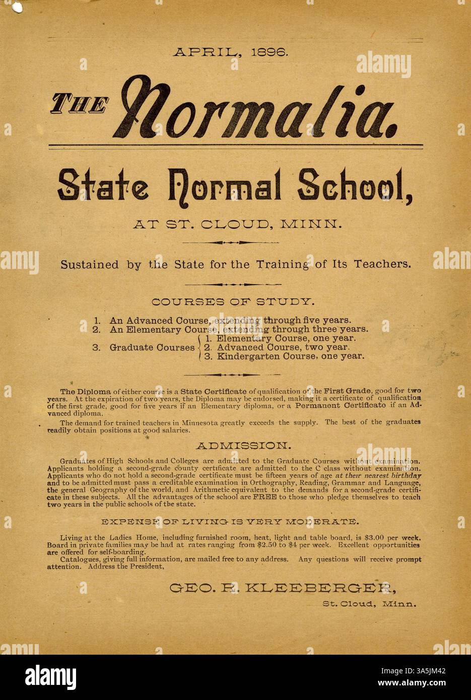 The April 1896 issue of 'The Normalia' at St. Cloud State University ...