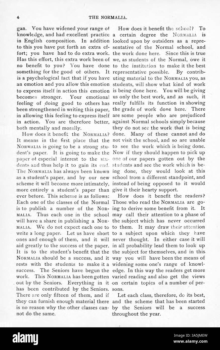 The October 1898 issue of *The Normalia* includes journal articles by ...