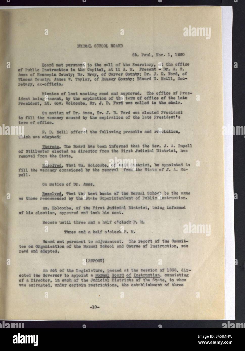 The meeting minutes from the Minnesota State Normal Board provide ...