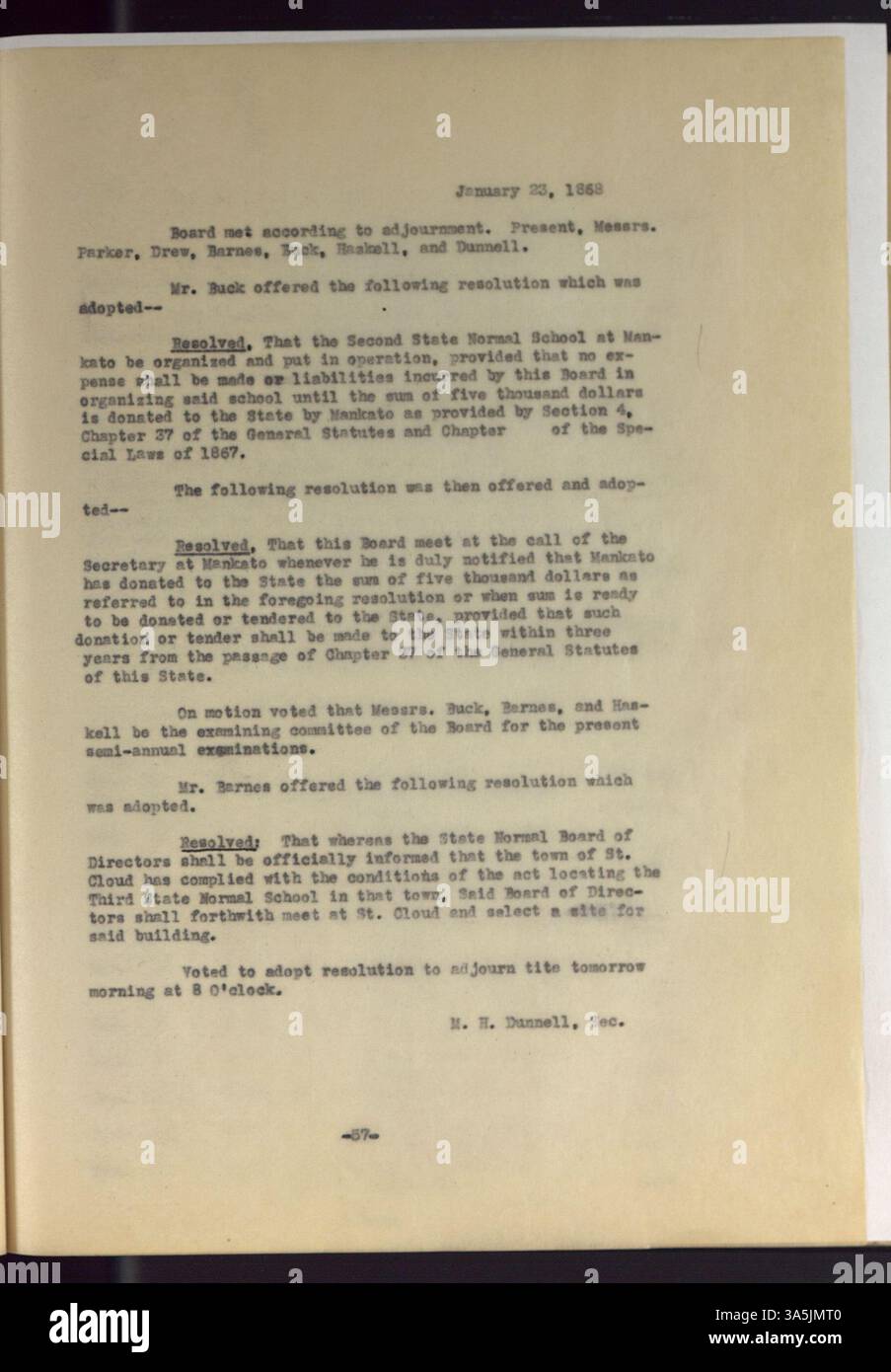 The meeting minutes of the Minnesota State Normal Board document the ...