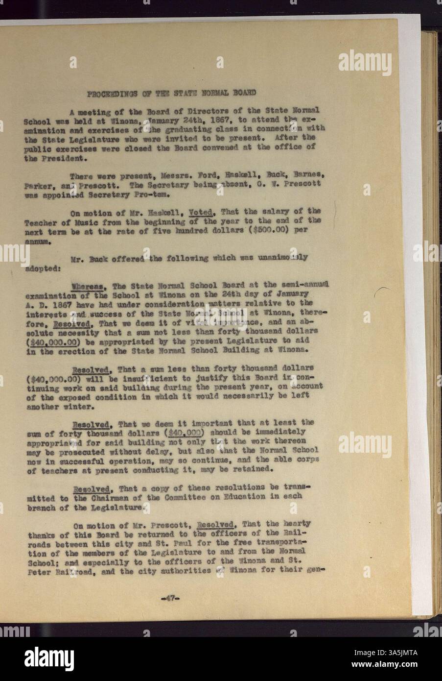 This publication documents the Minnesota State Normal Board's meeting ...