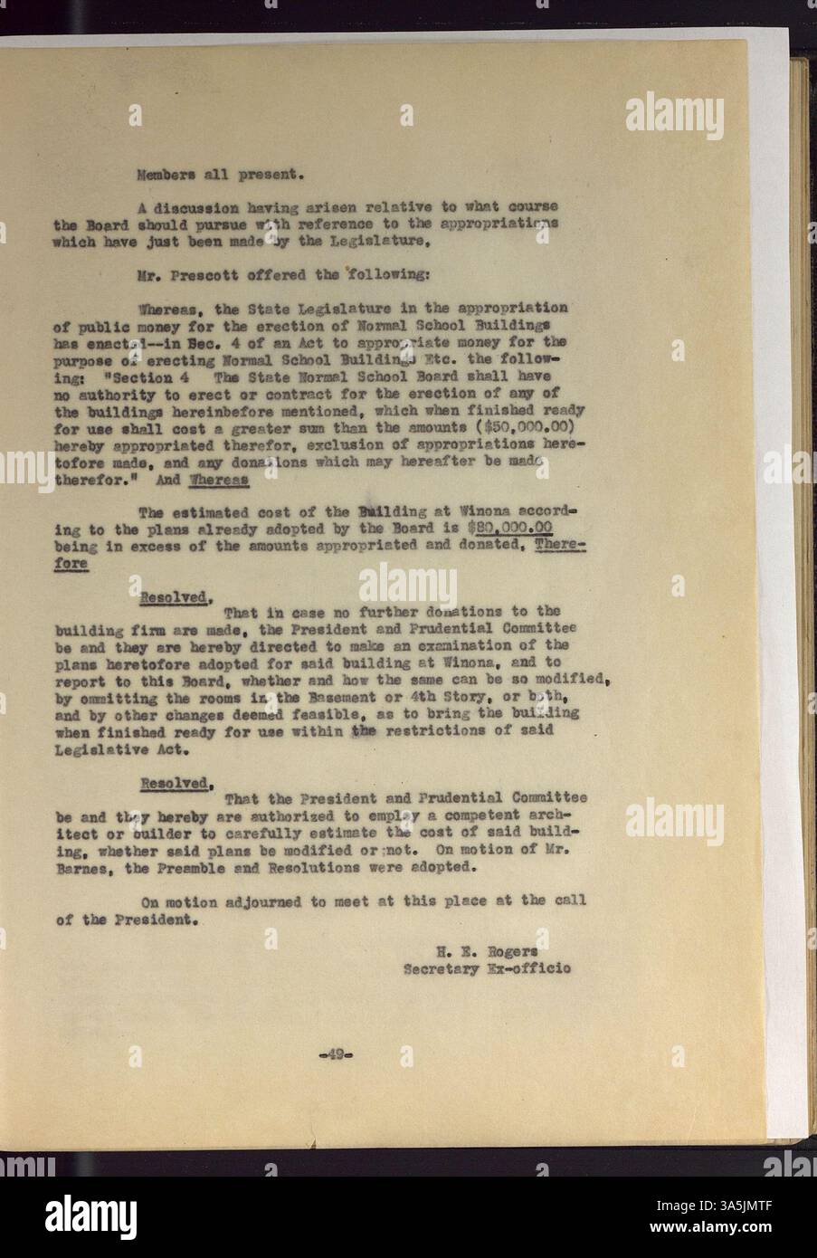 The meeting minutes of the Minnesota State Normal Board detail the ...