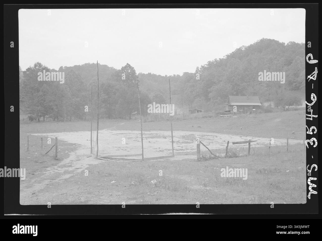 A baseball field at the Balkan School in Fork Mountain, Tennessee ...