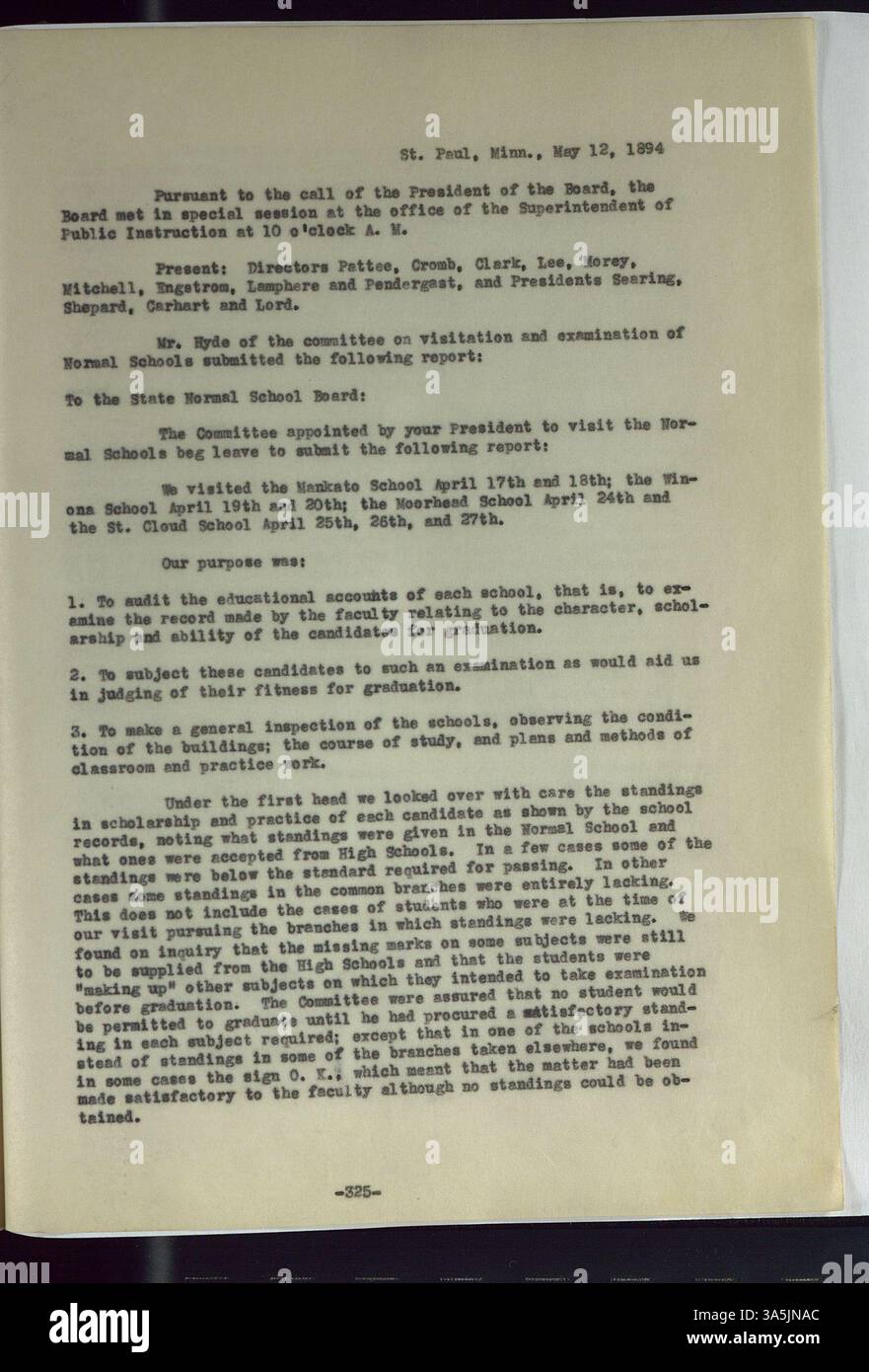A detailed record of the minnesota state normal boards meetings hi-res ...