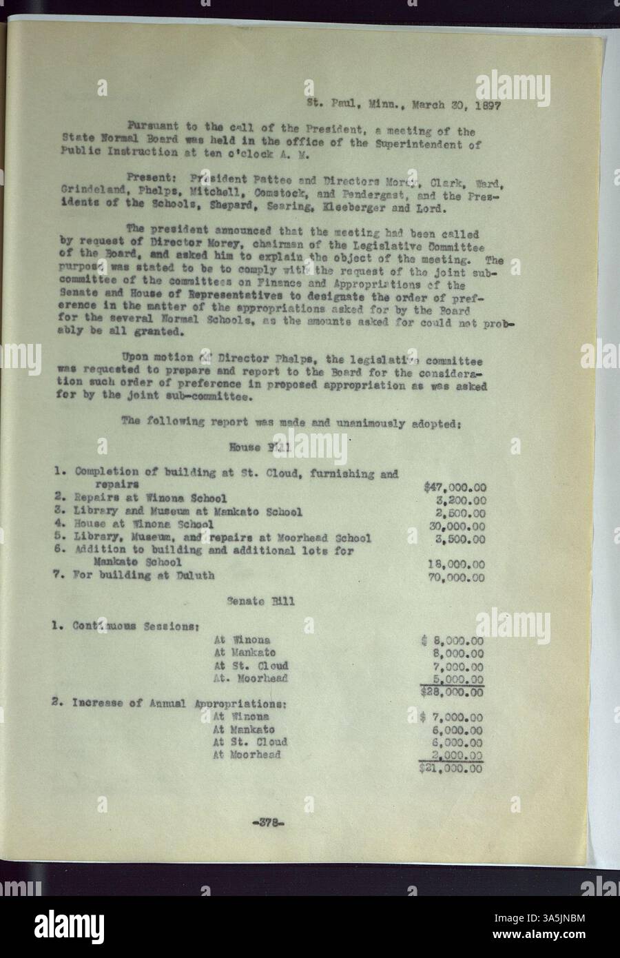 A historical document outlining the development of Minnesota’s state ...