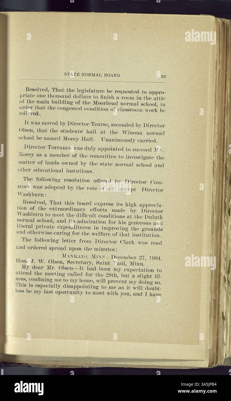 This document outlines the evolution of the Minnesota education system from 1903 to 1924 ...