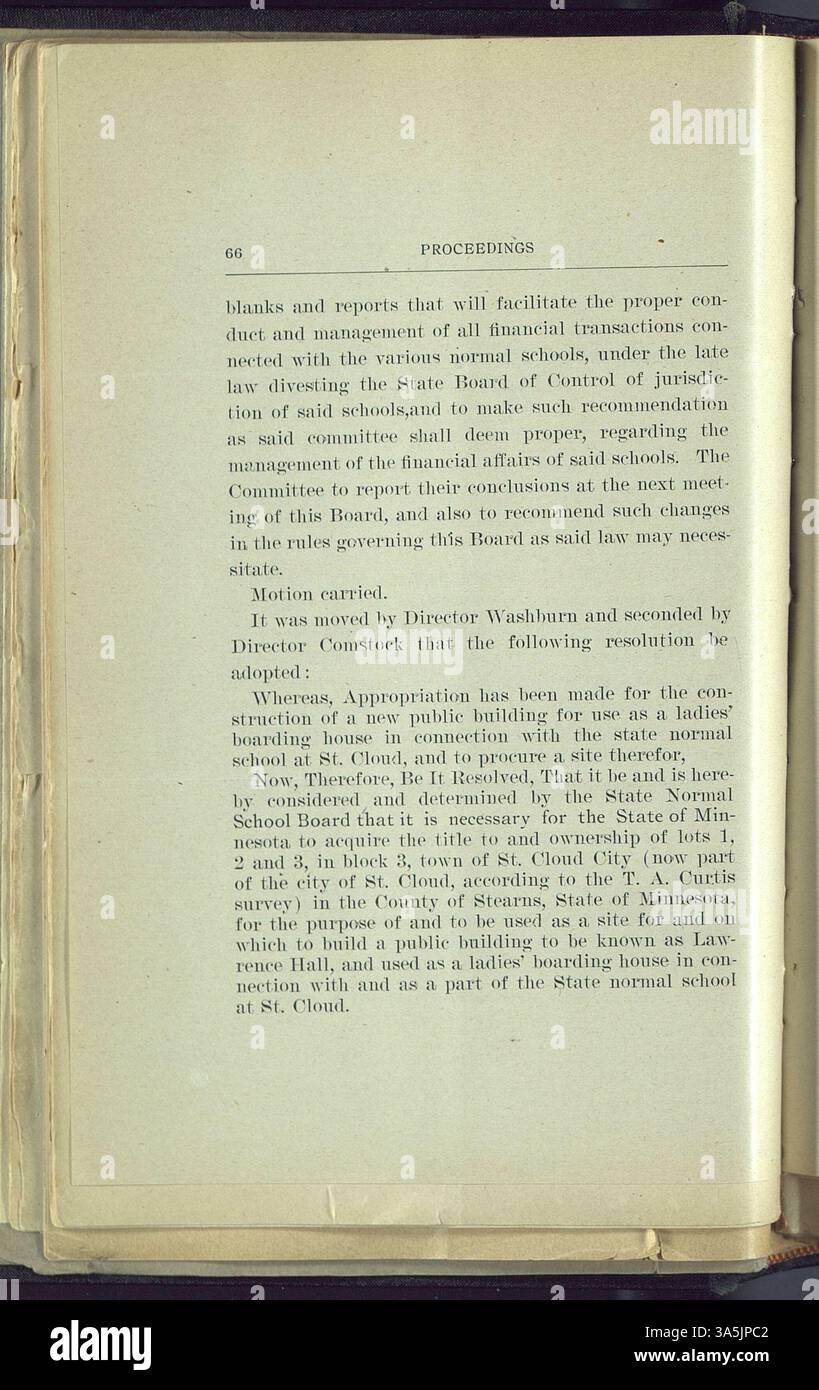 This record documents the early stages of Minnesota’s higher education ...