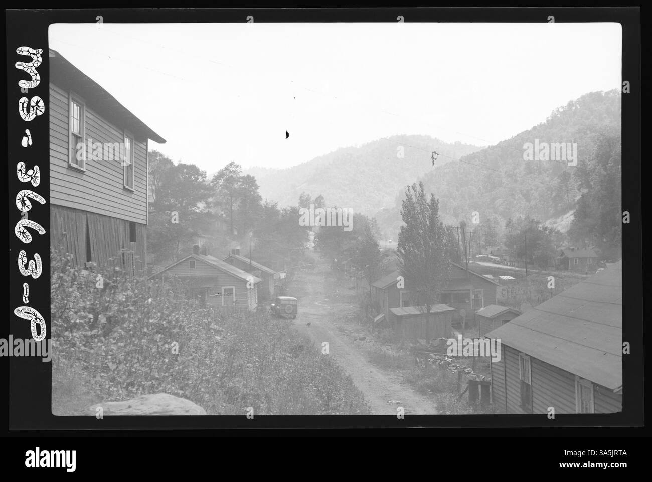A general view of a typical road and section of the mining camp at ...