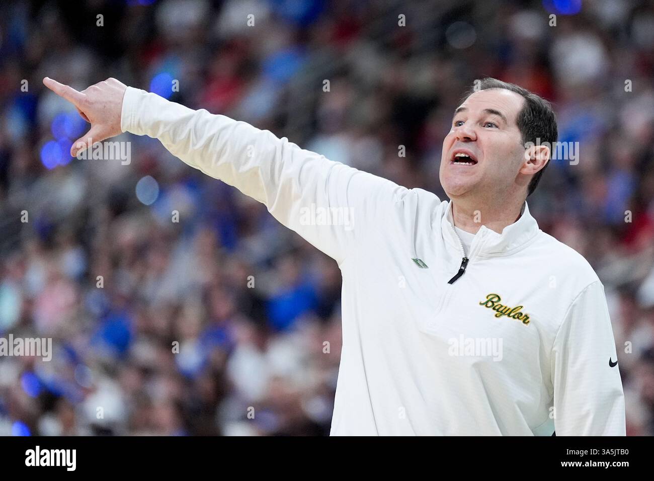 Baylor head coach Scott Drew yells during the first half against Duke ...