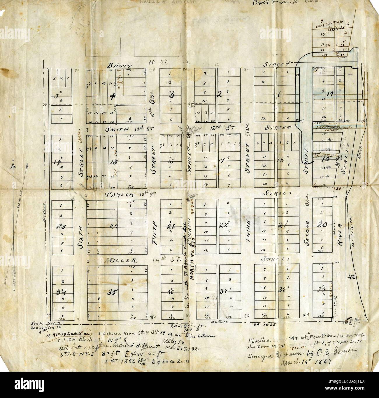 This map depicts Brott and Smith's Survey of St. Cloud, Minnesota. It ...