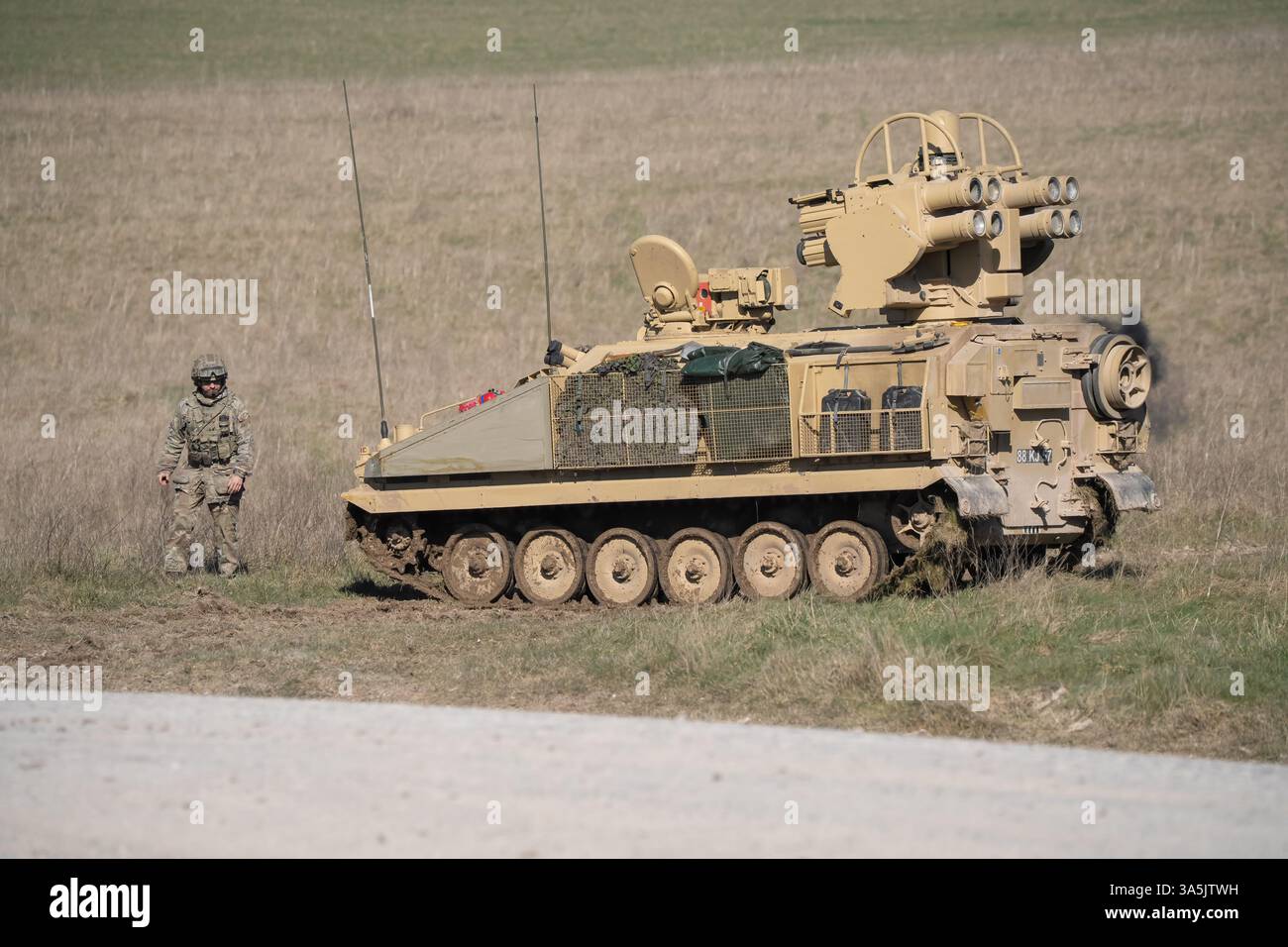 British Army Alvis Stormer Starstreak CVR-T tracked armoured vehicle ...