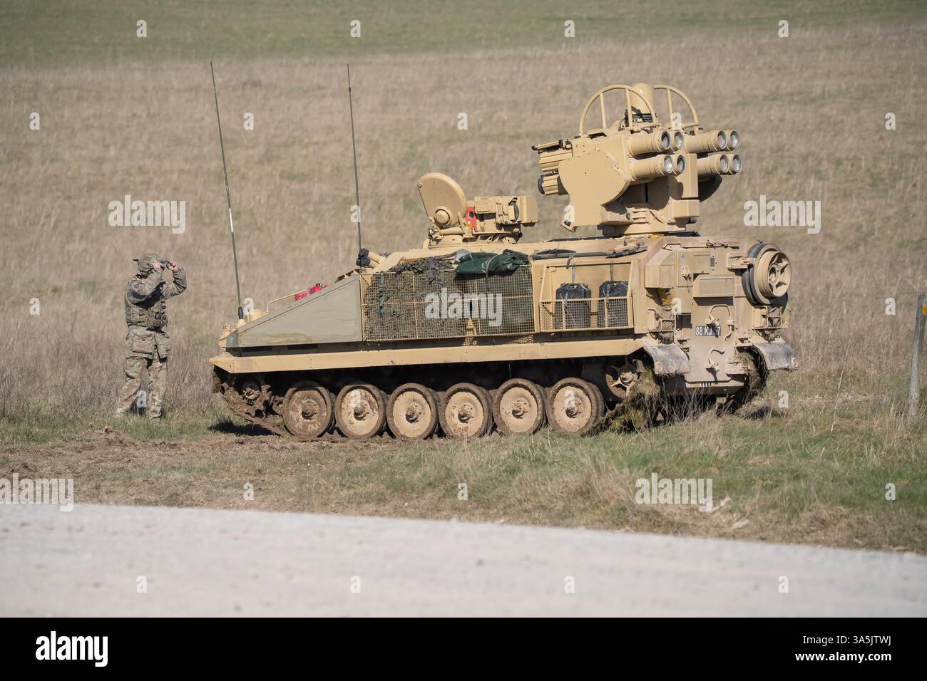 British Army Alvis Stormer Starstreak CVR-T tracked armoured vehicle ...