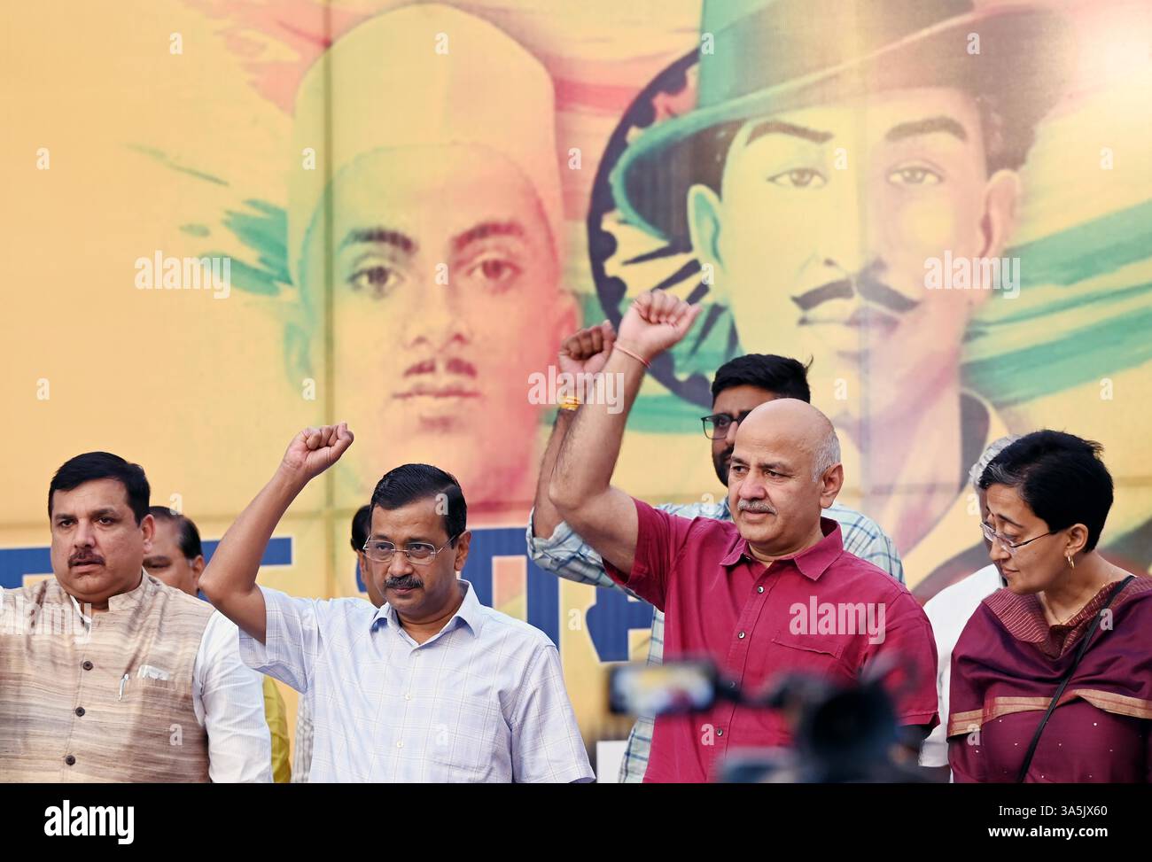 NEW DELHI, INDIA - MARCH 23: AAP National Convenor Arvind Kejriwal with ...
