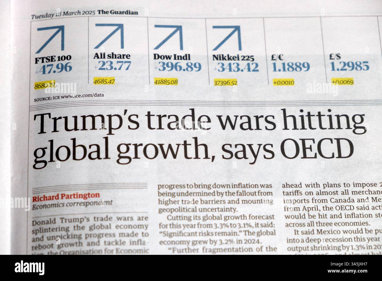 Donald 'Trump's trade wars hitting global growth, says OECD' Guardian ...