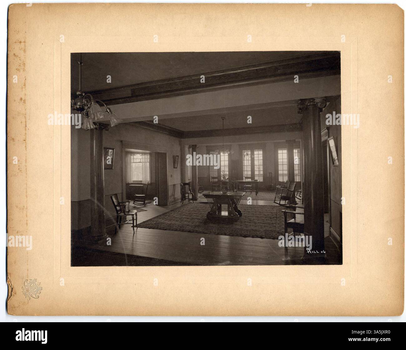 The interior of the parlor in Lawrence Hall is shown. Lawrence Hall was ...