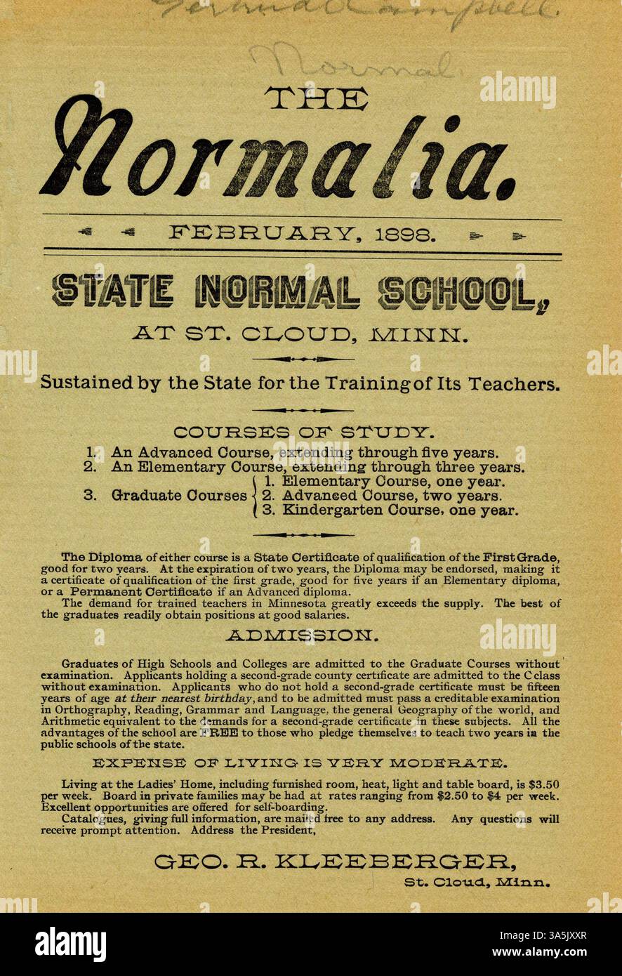 The Normalia publication from 1898 includes academic articles written ...
