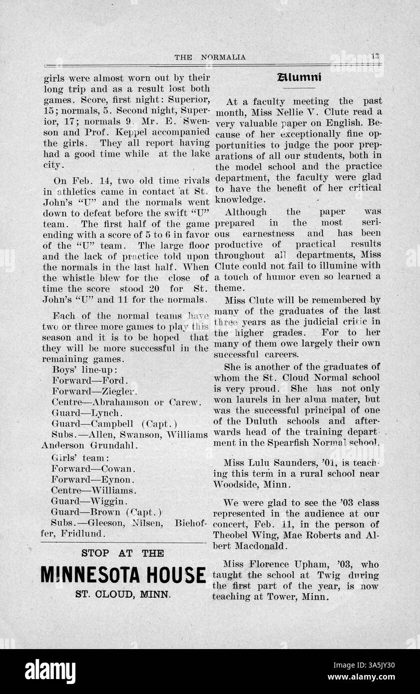 'The Normalia, 1904-03' is a St. Cloud State University journal that ...