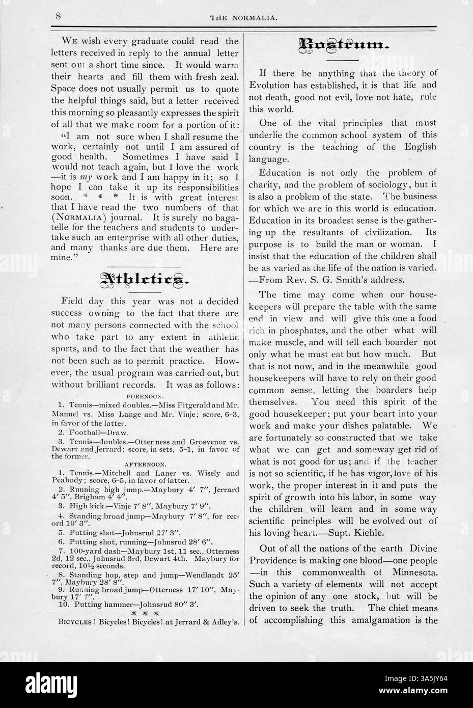 The June 1892 *Normalia* features articles by St. Cloud State ...