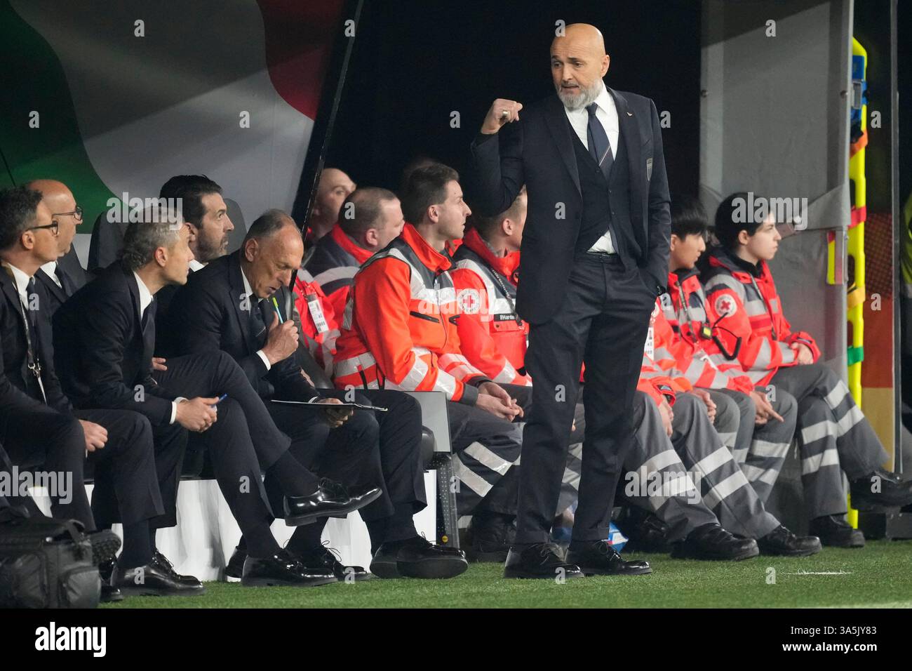 Italy's head coach Luciano Spalletti gestures during the Nations League ...