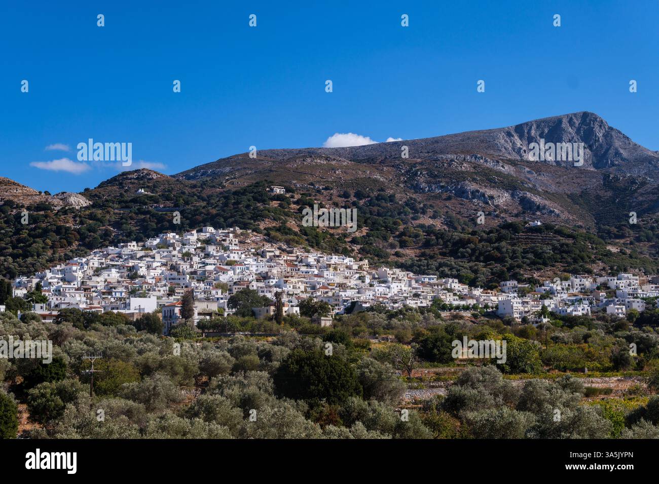 Naxos, Greece - 2 October 2024: View of the traditional Filoti village ...