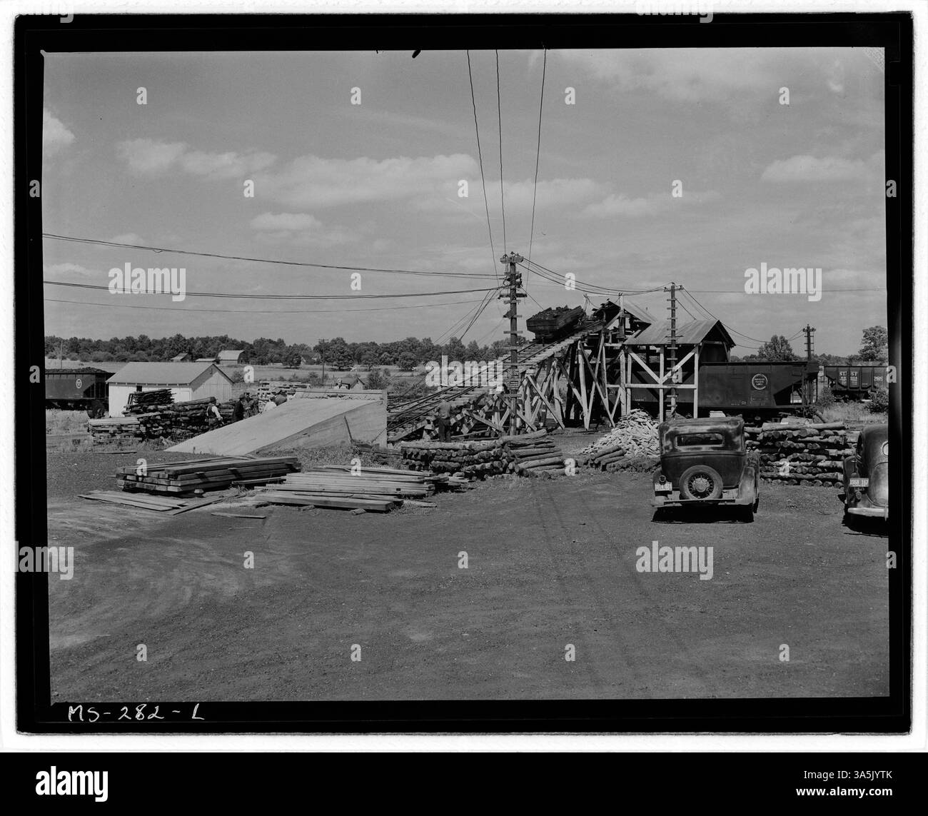The tipple at Wilkins-Biggs Mine in Staunton, Illinois, a small coal ...