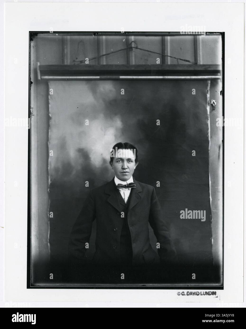 A portrait of an unidentified man taken in Stillwater, Minnesota. The ...