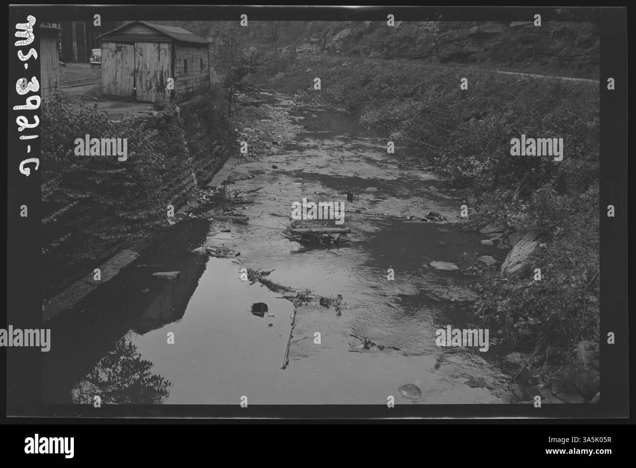 The Tug River near Keystone, McDowell County, West Virginia, shows ...