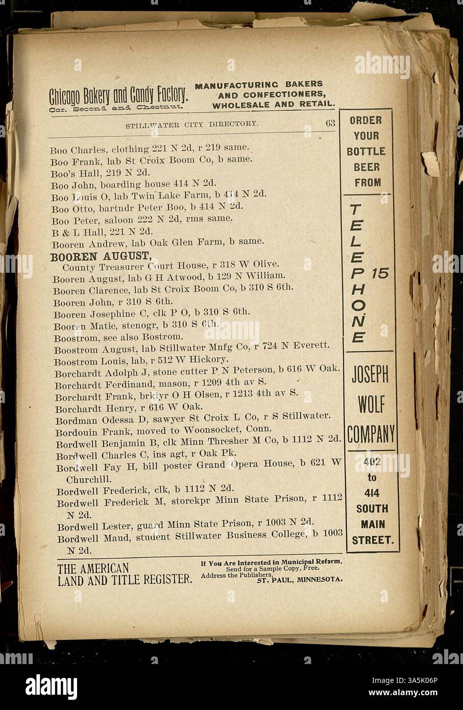 The 1896-97 Stillwater City Directory features an alphabetical list of ...