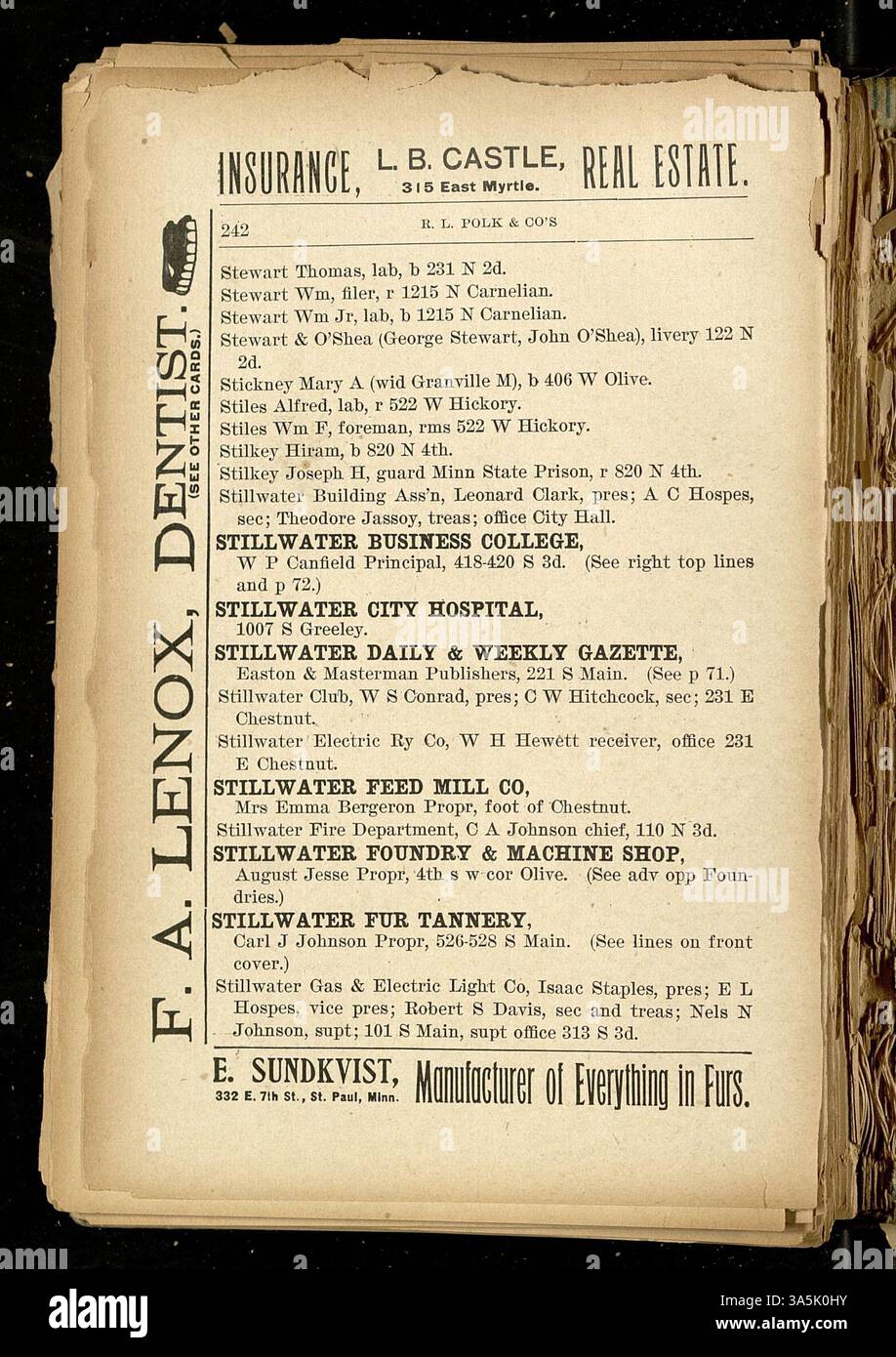 The 1896-97 Stillwater City Directory includes an alphabetical list of ...