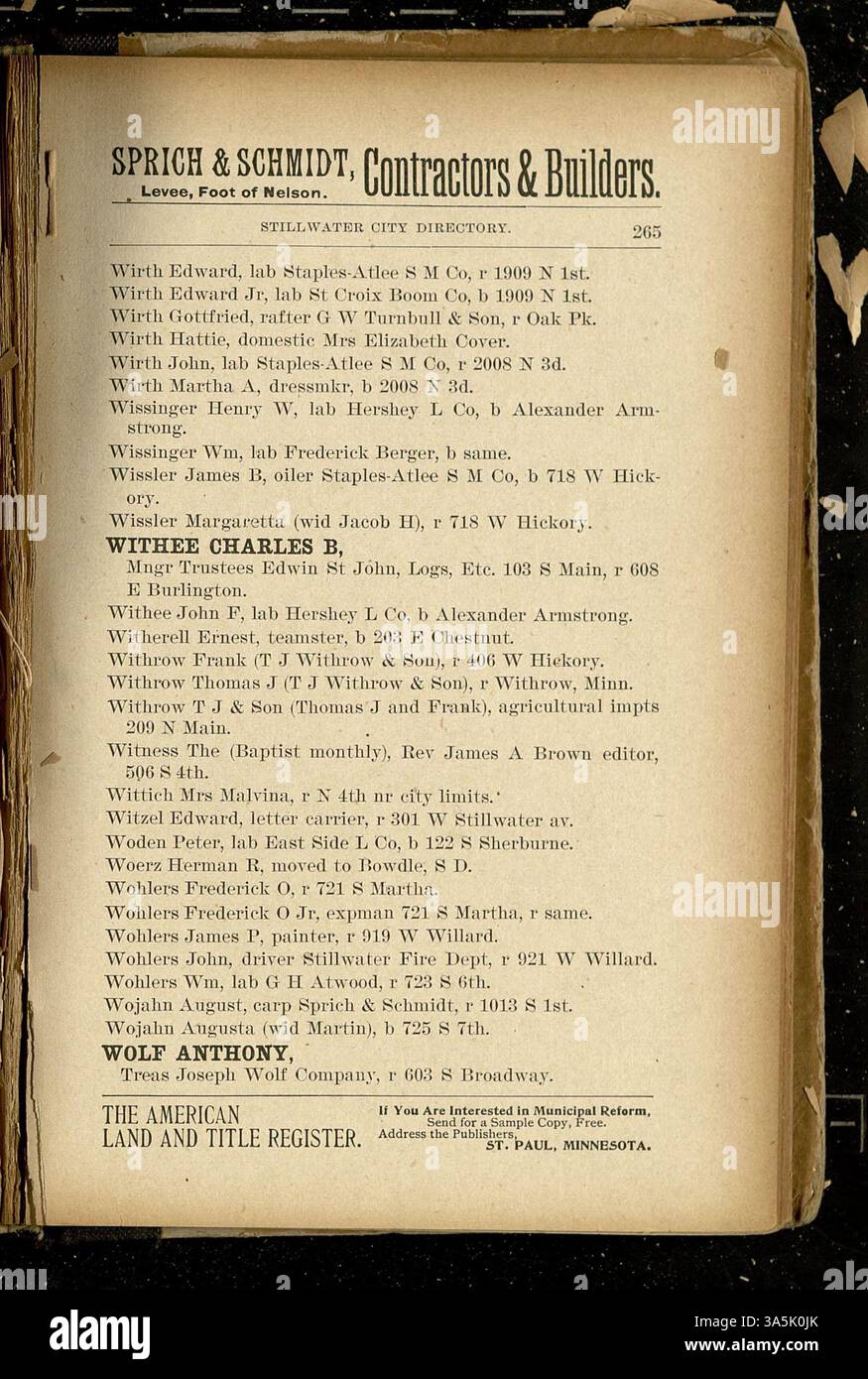 The Stillwater City Directory for 1896-97 includes an alphabetical list ...