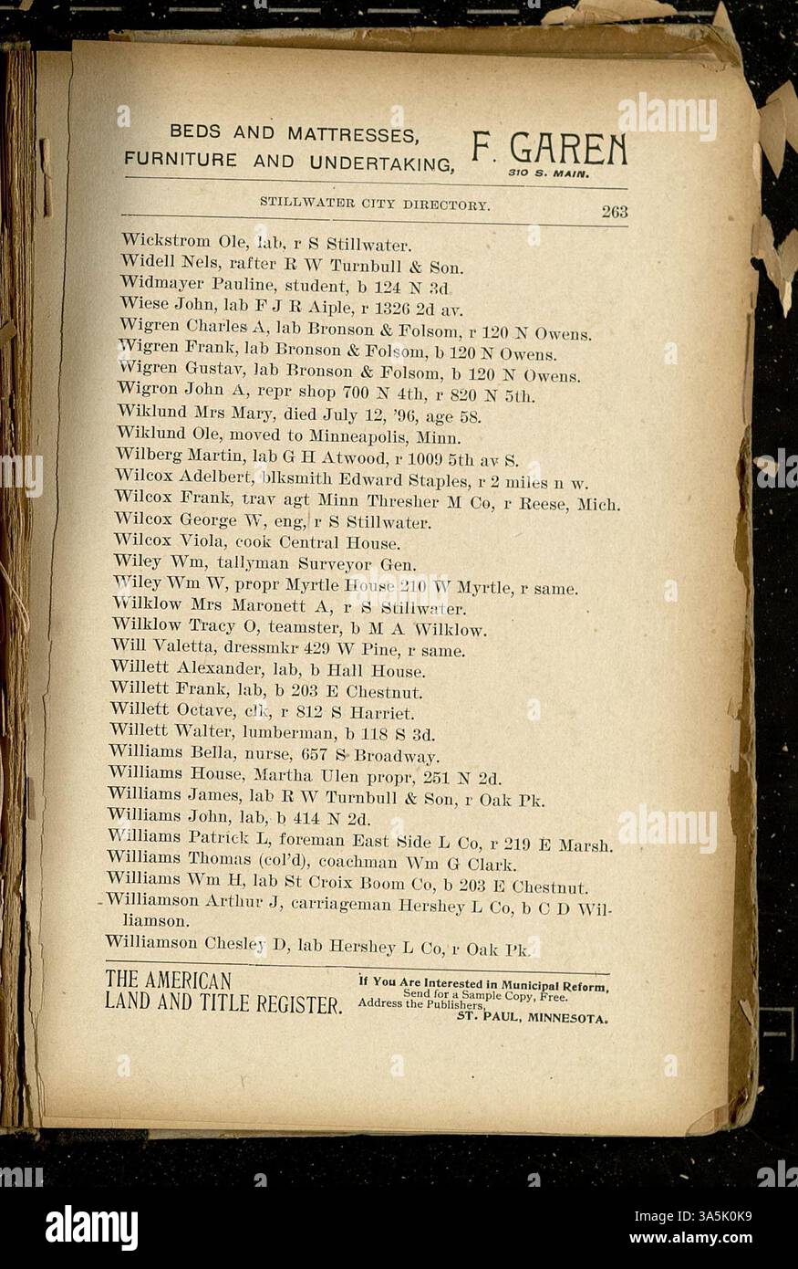 The 1896-97 Stillwater City Directory includes an alphabetical list of ...