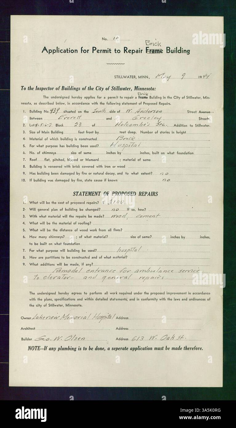 George olsen permit granted on may 9 hi-res stock photography and ...