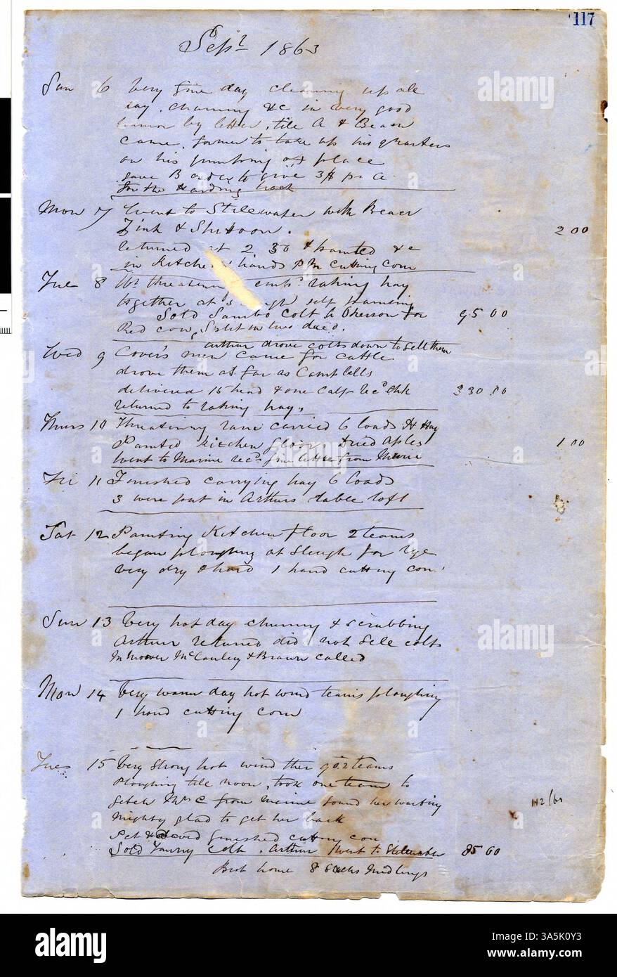 Morgan mays handwritten farm journal 1861 1871 from may towns hi-res ...