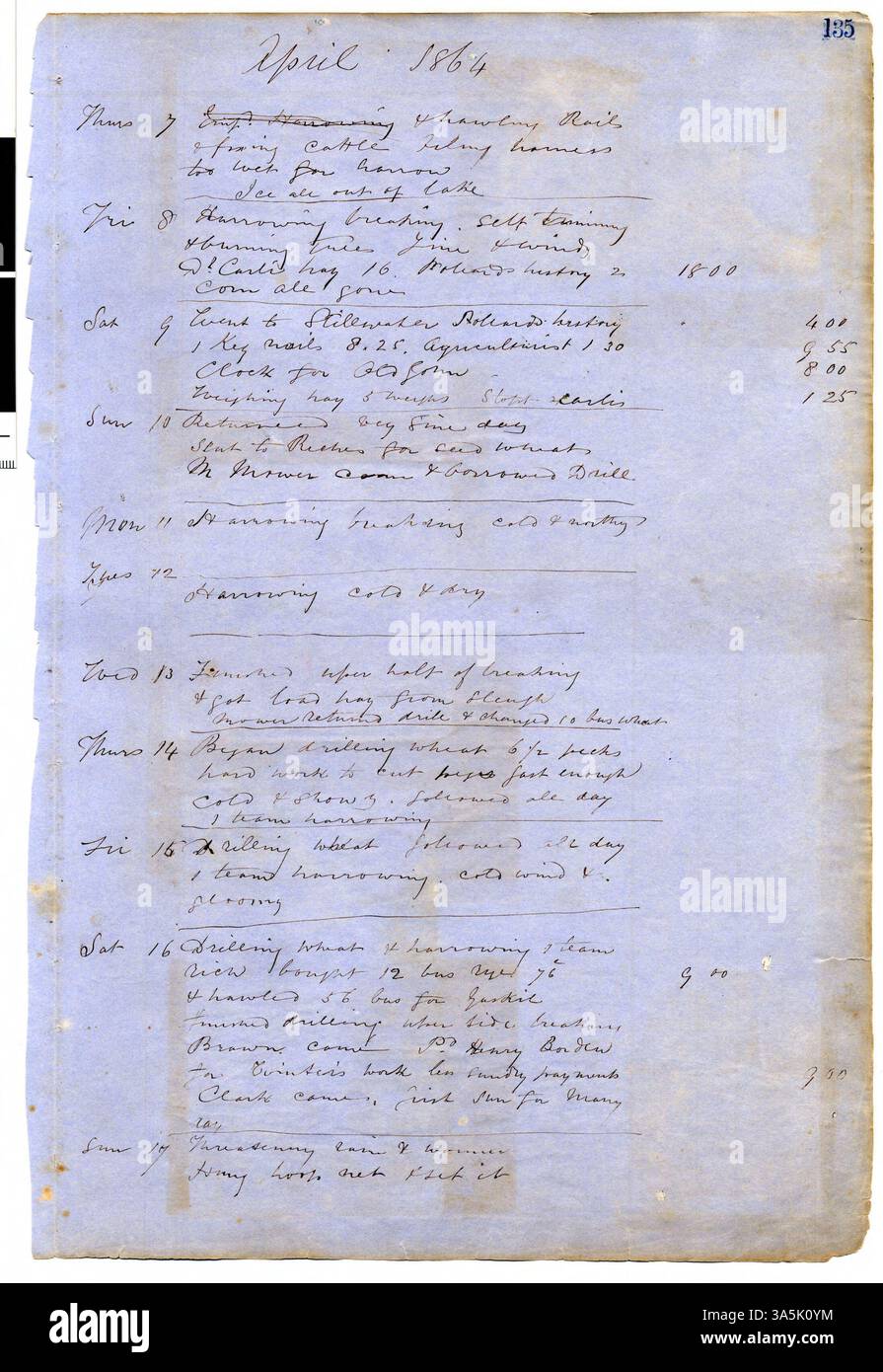 Morgan mays farm journal from 1861 1871 offers a detailed recor hi-res ...