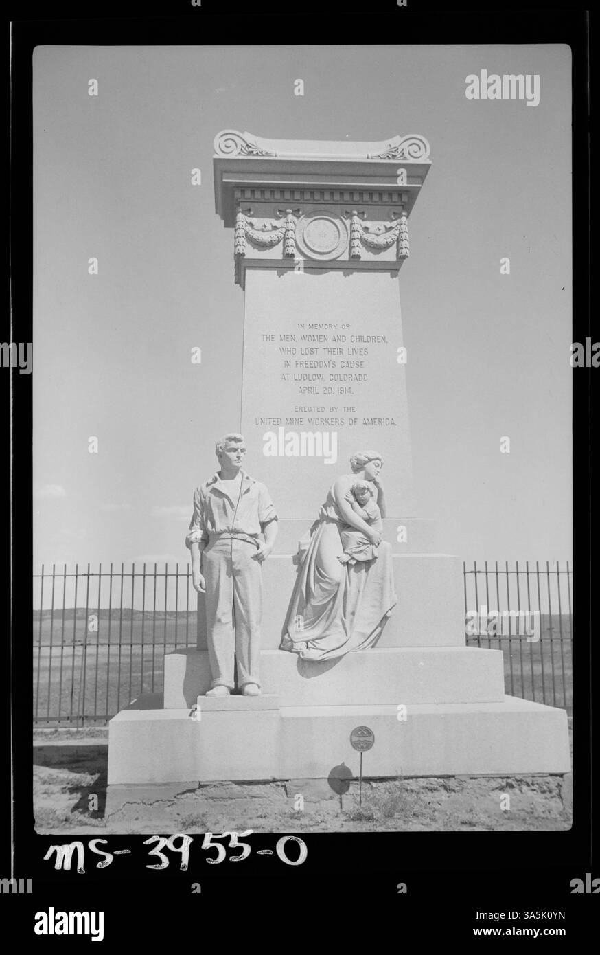 A monument in Ludlow, Las Animas County, Colorado, commemorating the ...