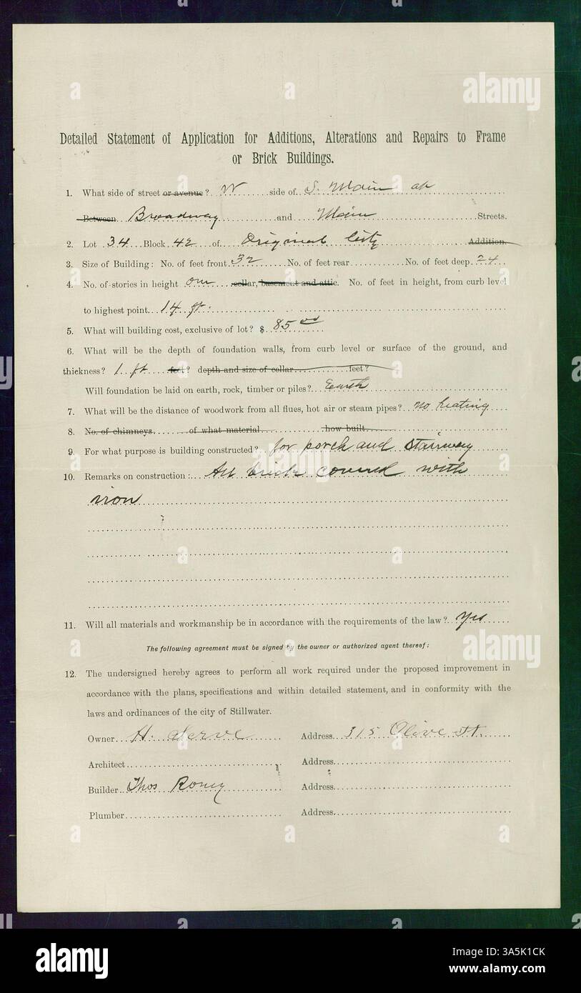 1900 the location was on main and broadway street hi-res stock ...