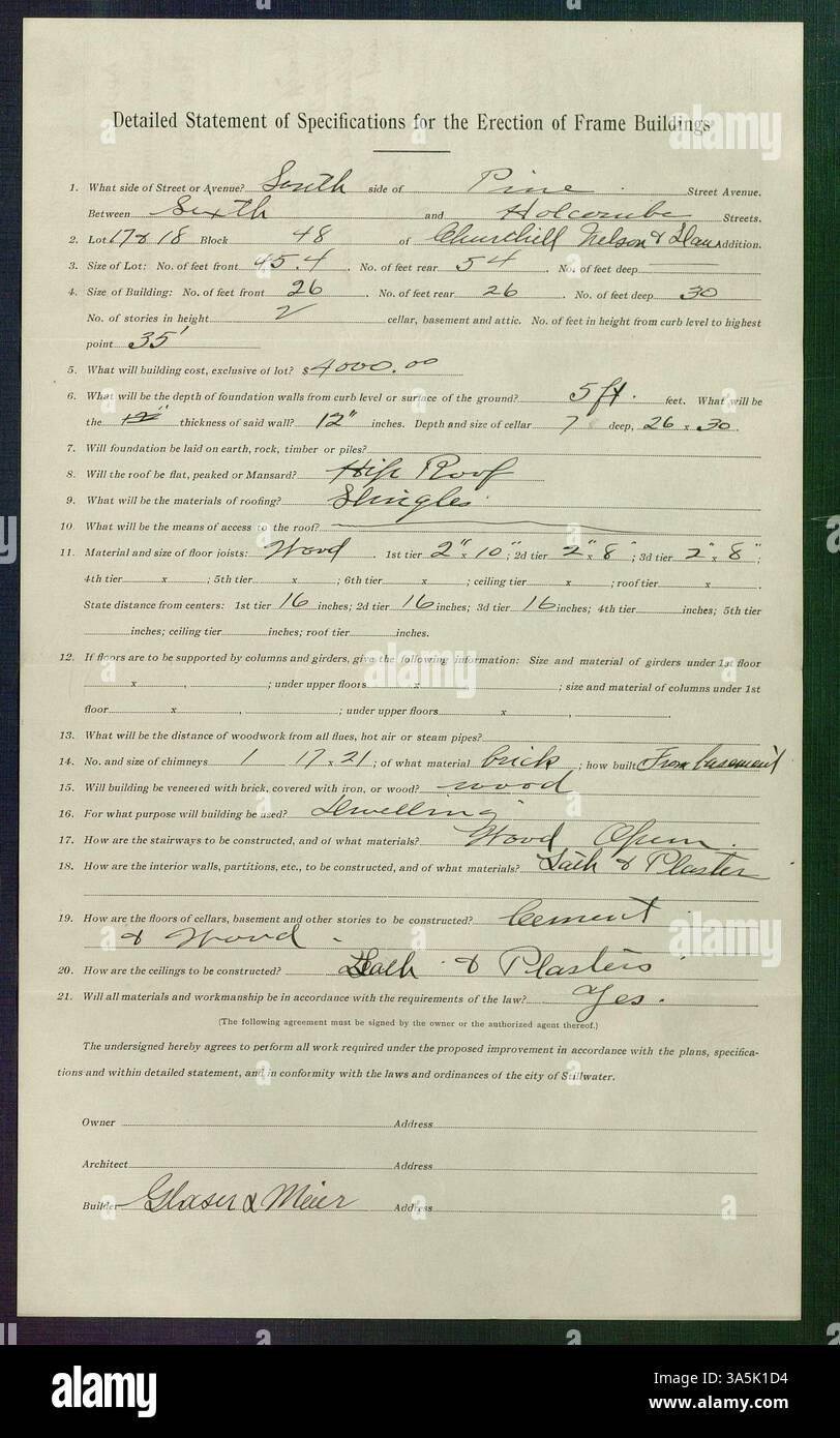 Building permit issued for repairs to a frame building in Stillwater ...