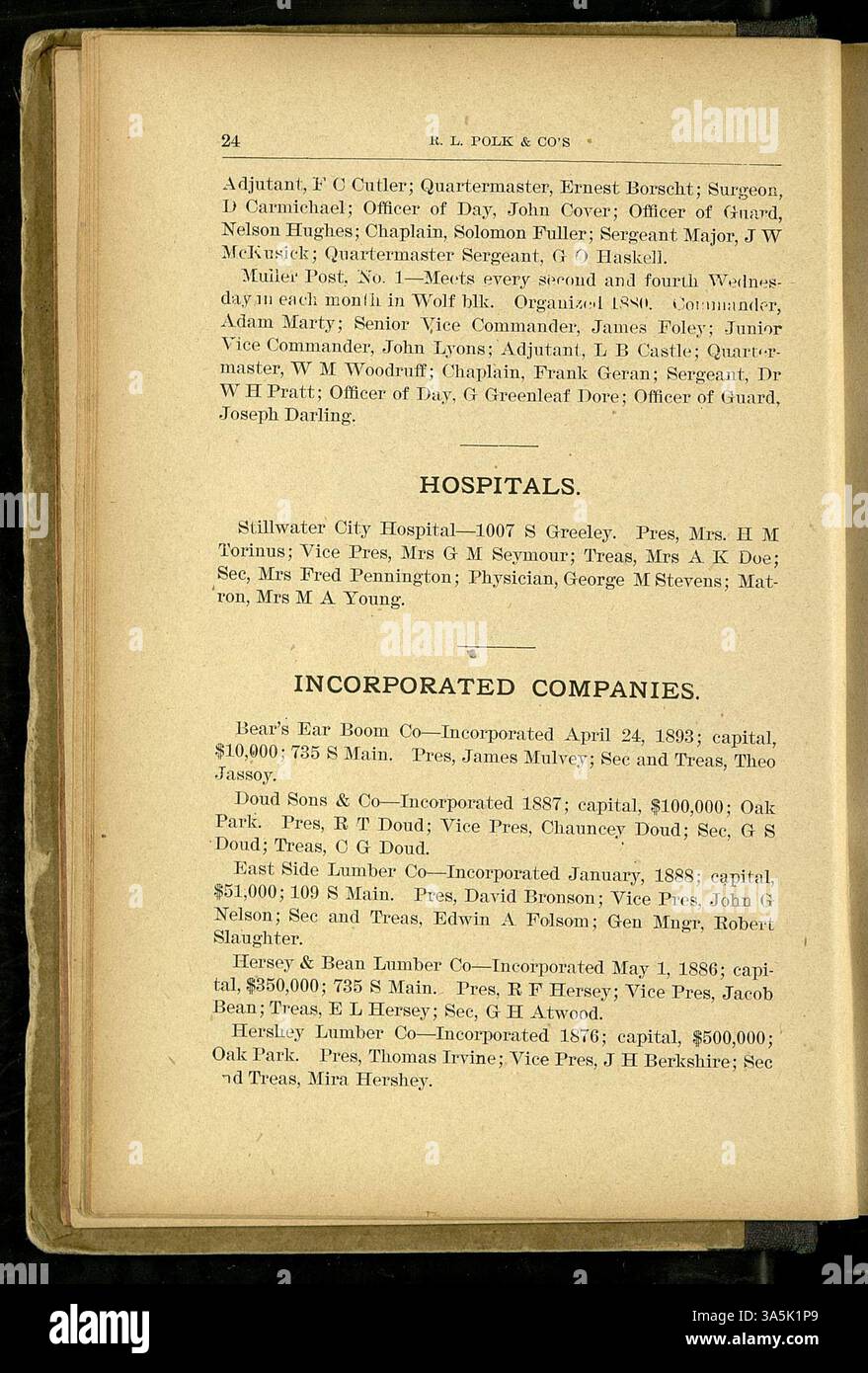 This 1894 95 directory contains an alphabetical list of residents names ...