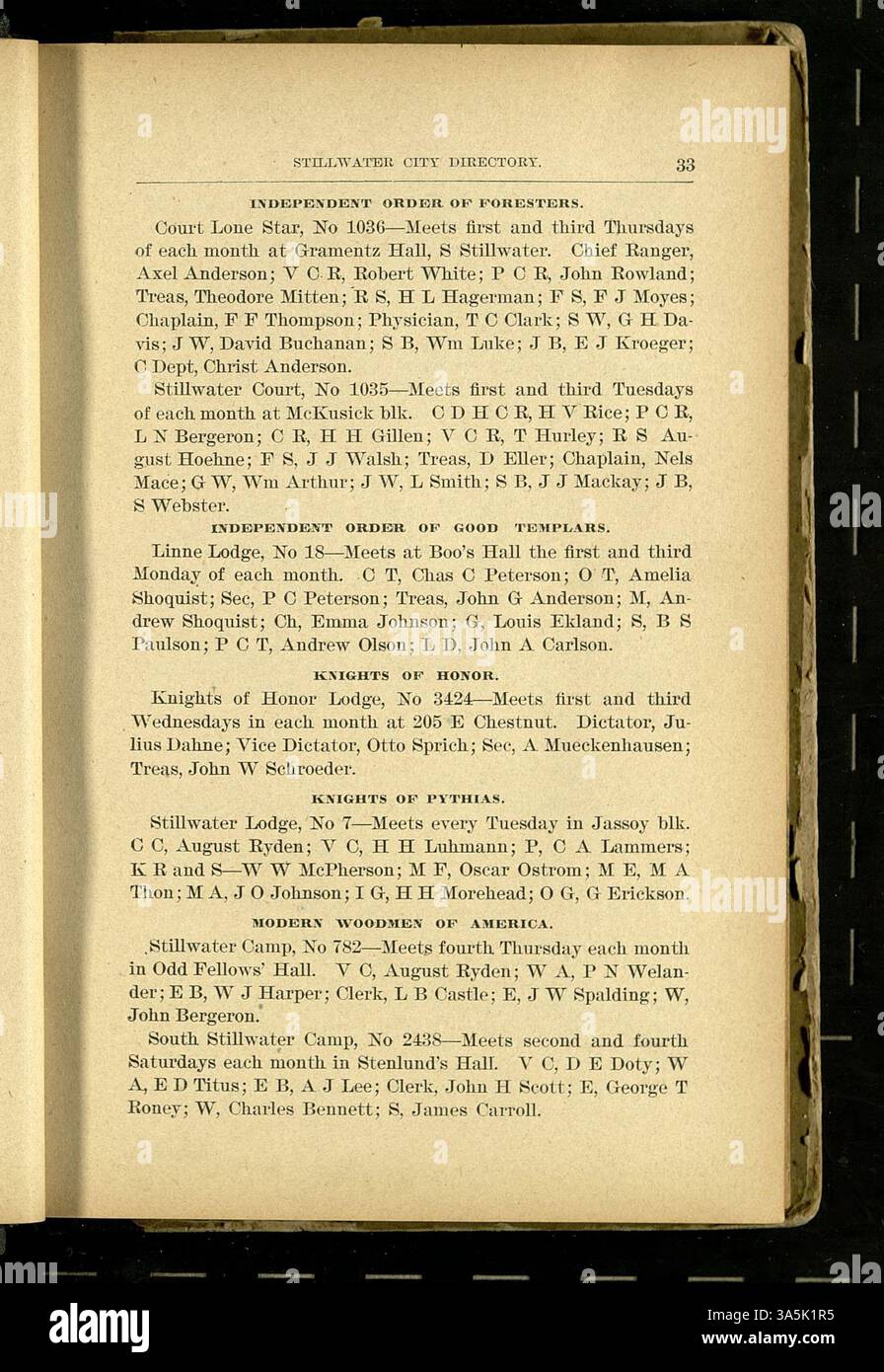 The 1894-95 Stillwater City Directory features an alphabetical list of ...