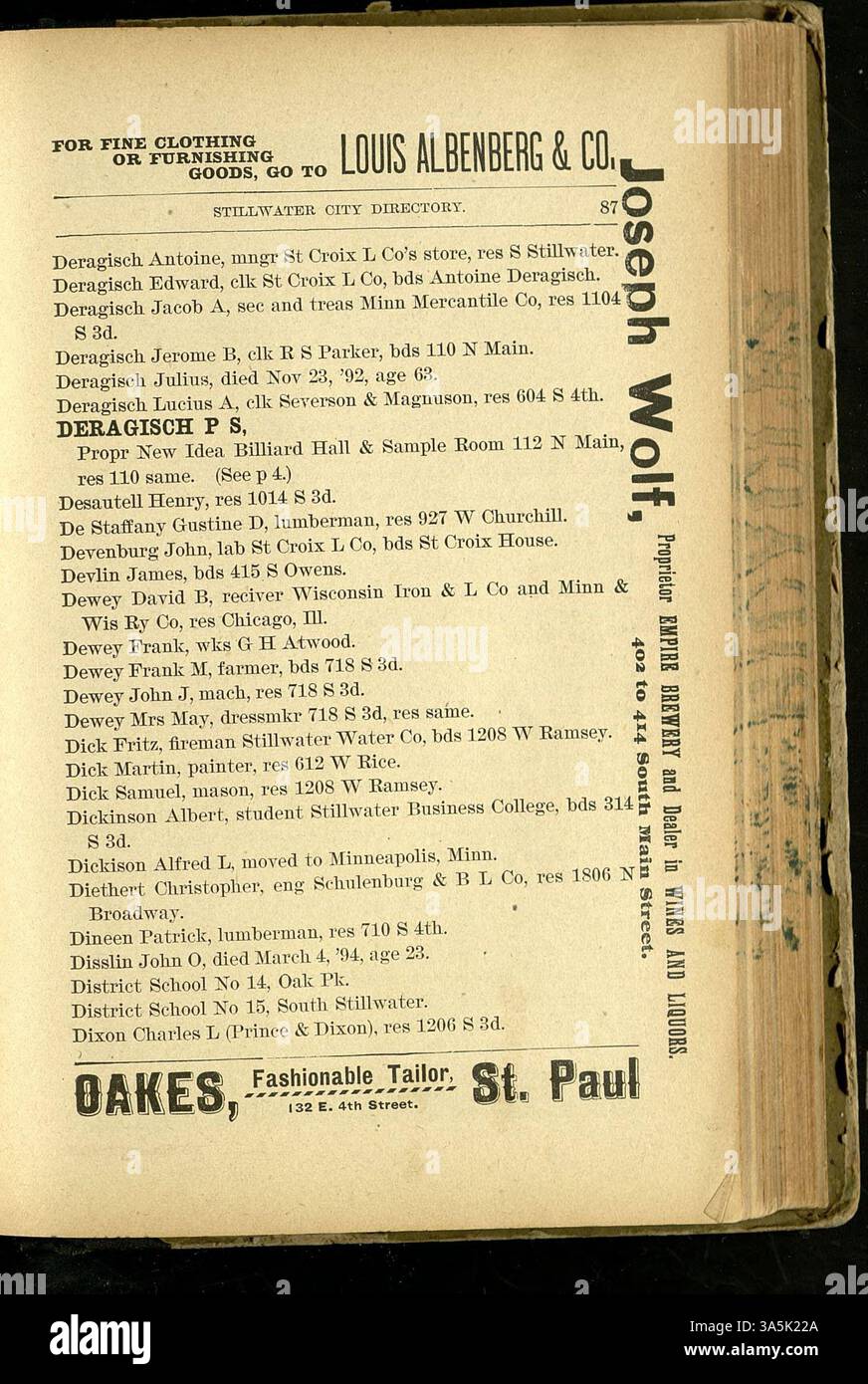 This 1894-95 Stillwater City Directory includes an alphabetical list of ...