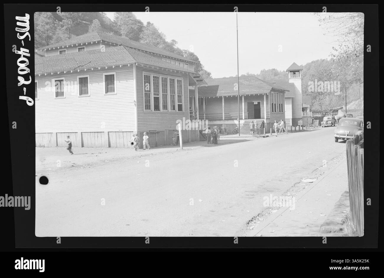 The side view of the elementary and high school building in Clinchco ...