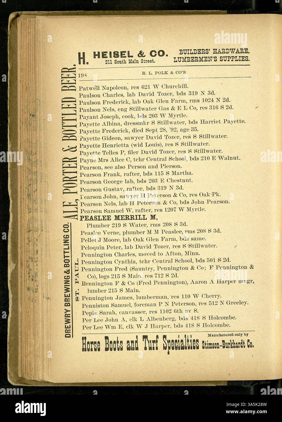 This 1894 95 directory contains an alphabetical list of residents names ...