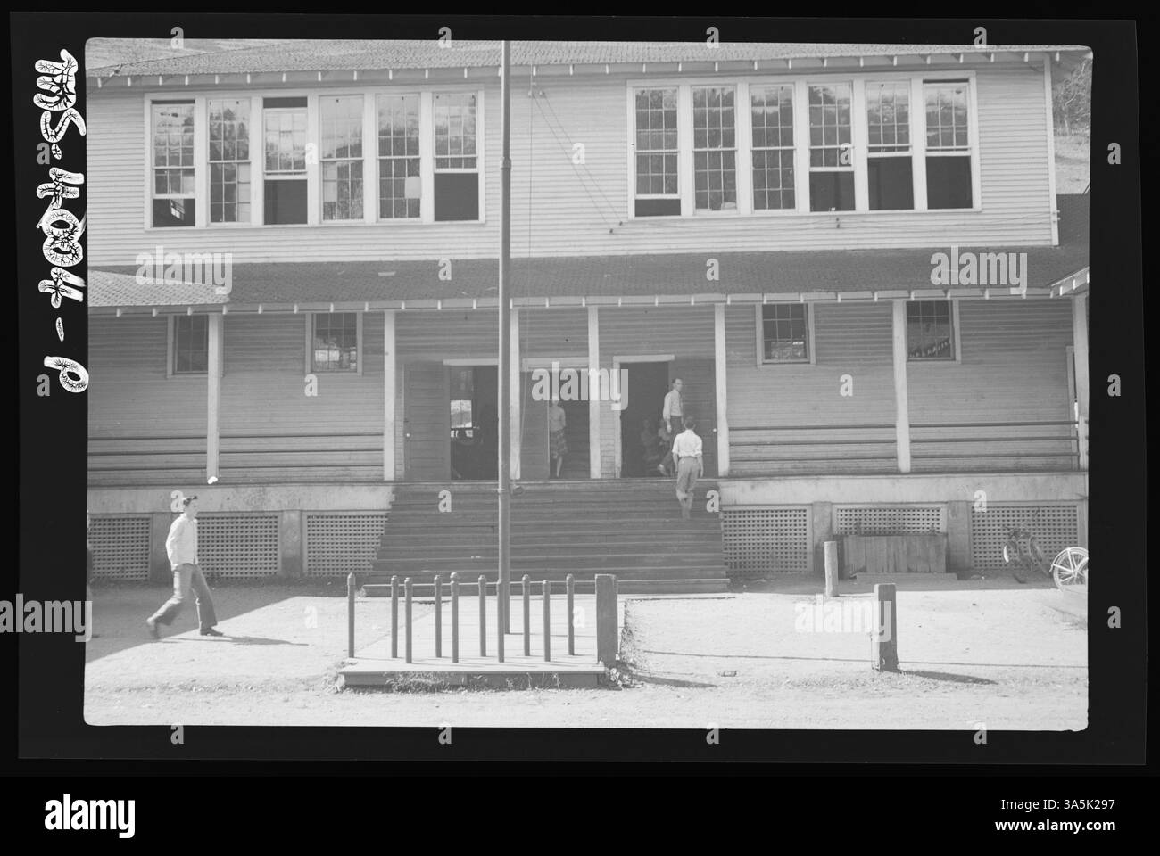 A view of the building housing the elementary and high school for white ...