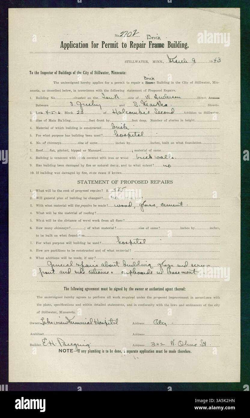 1943 owner and builder hi-res stock photography and images - Alamy